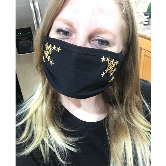 Accessories | Gold Star Cluster Bejeweled Face Mask | Poshmark
